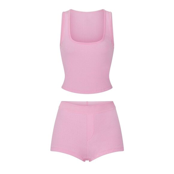 SKIMS | Shorts | Skims Logo Pointelle Sleep Tank And Short Set | Poshmark